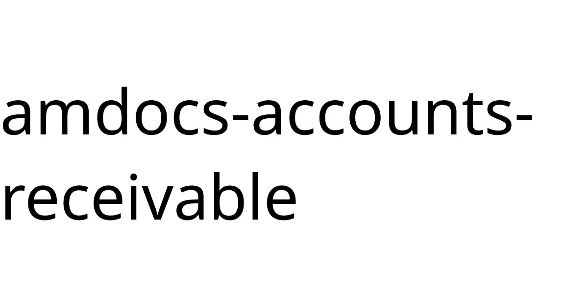 Amdocs Accounts Receivable | TM Forum ODA Component Directory