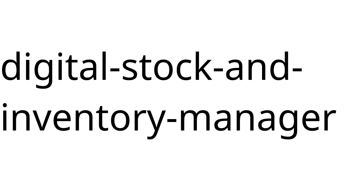 Digital Stock and Inventory Manager | TM Forum ODA Component Directory